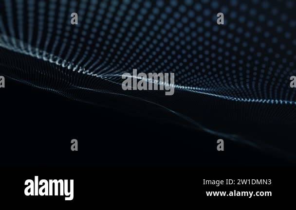 Abstract background with wavy lines from blue points, Animation ripples ...