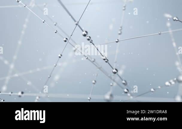 Abstract animation of water drops gliding along lines on grey ...