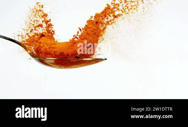 Turmeric, curcuma longa, Root falling on curcuma Powder, Indian Spice ...