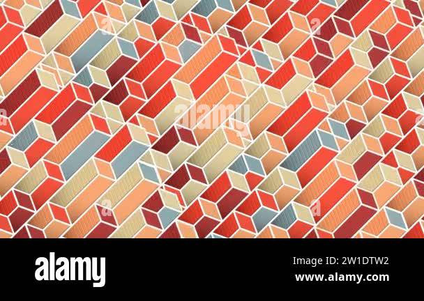 Geometric template for motion graphic design. 3d isometric loop ...