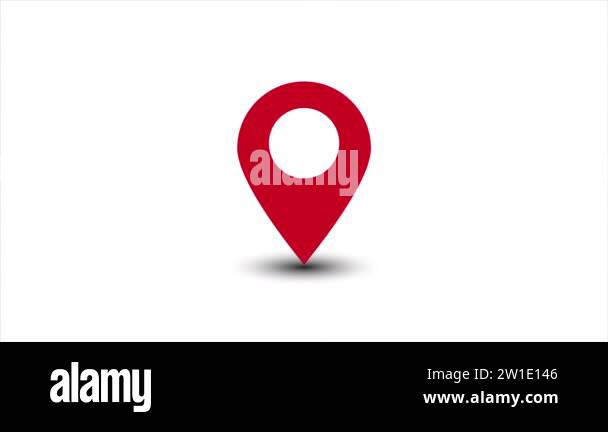 Location map geo pin cartoon animation Stock Video Footage - Alamy