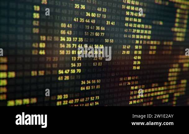 Technological background with representation of yellow binary code in ...