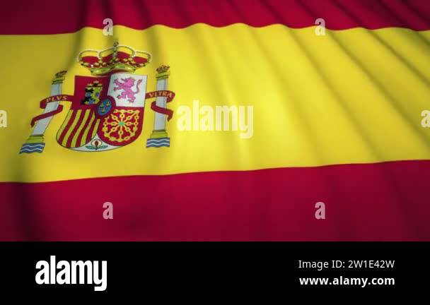 Waving realistic Spain flag in 4K, loop animation Stock Video Footage ...