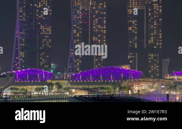 Fifty-five storeys high Marina Bay Sands Hotel dominates the skyline at ...
