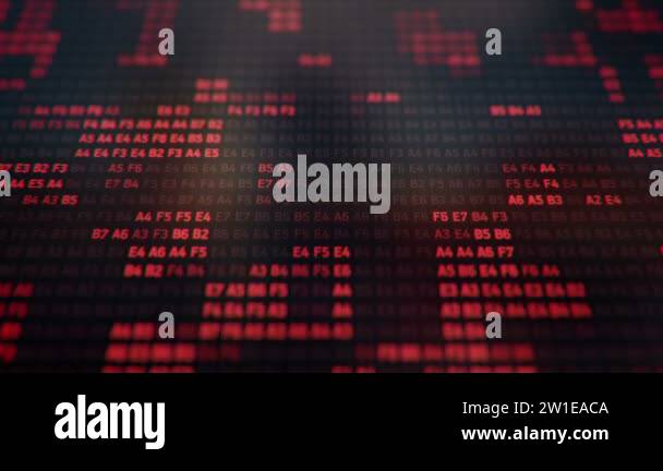 Technological Background With Representation Of Red Binary Code In Different Configurations On