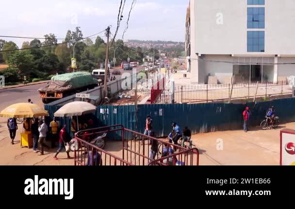 Road traffic in the Kicukiro district of Kigali, the capital of Rwanda ...