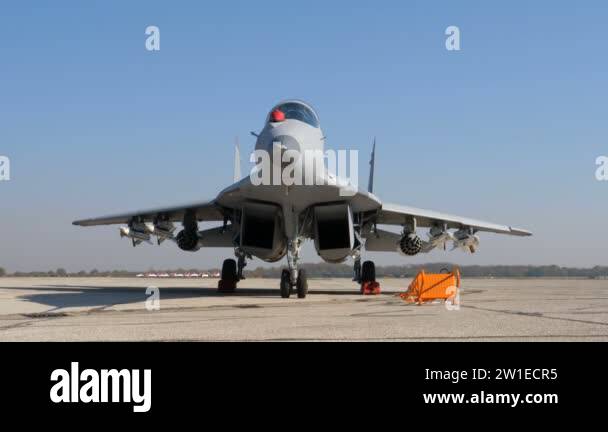 Frontal View of Mikoyan MiG-29 Armed with Real Rokets and Missiles for ...