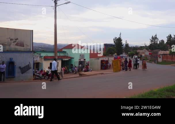 Road traffic in the Kicukiro district of Kigali, the capital of Rwanda ...