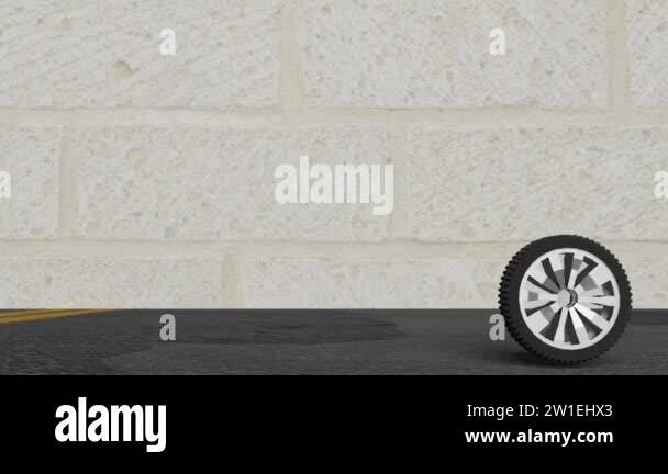 Video of single tire moving from right to left and divides in two in ...