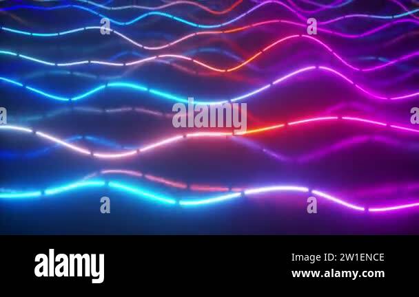 Futuristic neon glowing surface made of bright lines. Abstract motion ...