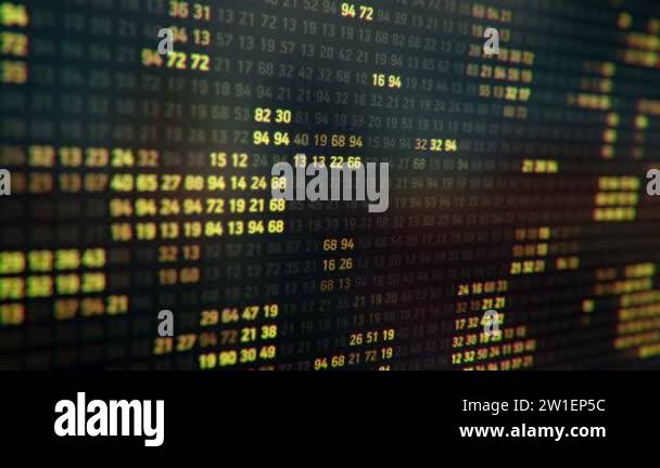 Technological Background With Representation Of Yellow Binary Code In Different Configurations