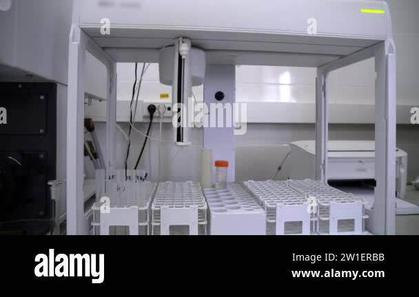 Special medical device analizing samples, Laboratory measurements close ...