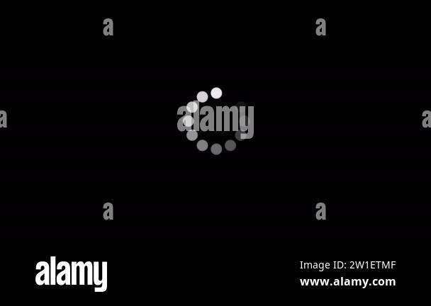 Loading Circle On Black Screen Loading Animation Twelve Animated Dots Fading In And Out In