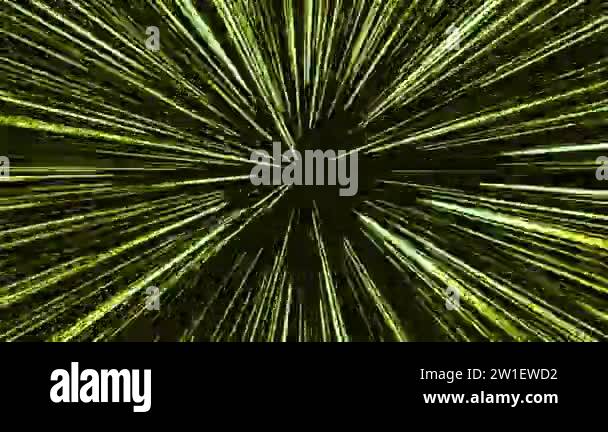 Abstract green yellow light comic anime manga speed lines moving on ...