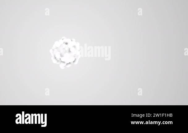 Abstract black and white animated background. 3D render. Other spheres ...