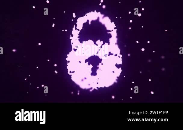 flying fluid and liquid particles form lock symbol on dark background ...
