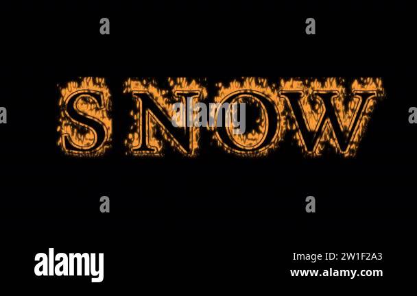 snow fire text effect black background. animated text effect with high ...