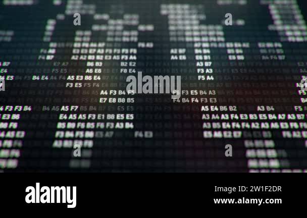 Technological Background With Representation Of White Binary Code In Different Configurations On