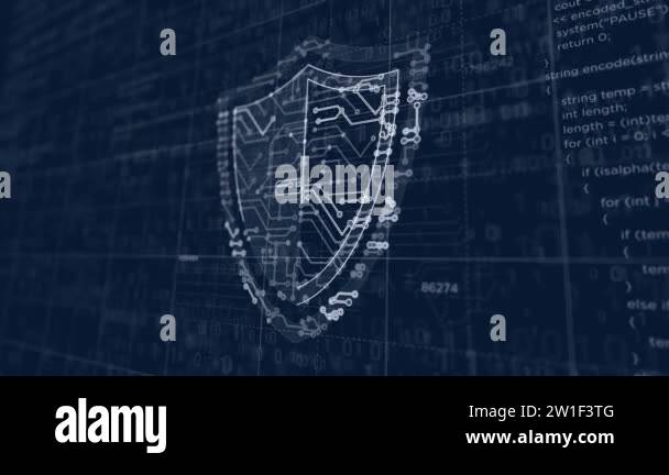 Cyber security shield icon project creating. Abstract concept of ...