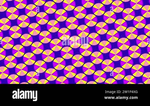Graphic pattern that changes color as it rotates to the left, composed ...