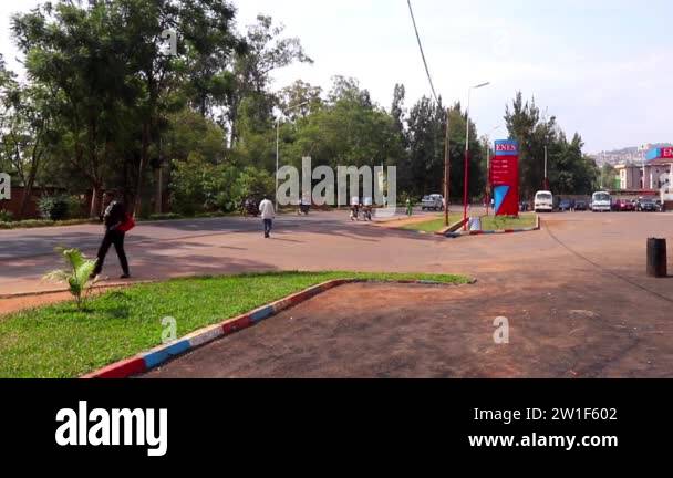 Road traffic in the Kicukiro district of Kigali, the capital of Rwanda ...
