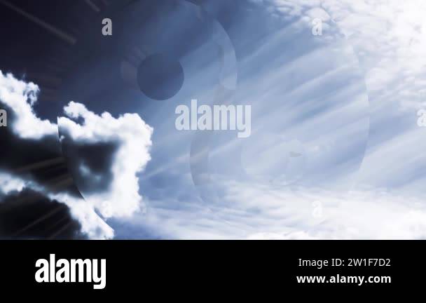 Creative 4K parallax video of the sky with moving clouds and sunlight ...