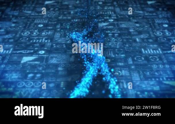 DNA helix molecule loop animation. DNA chromosome concept. Hologram ...