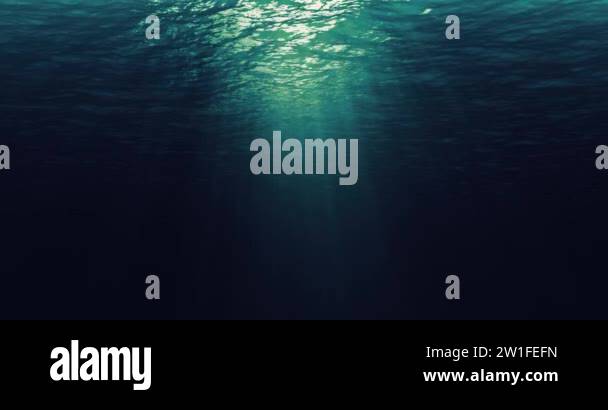 seamless loop of deep blue and green ocean waves from underwater ...