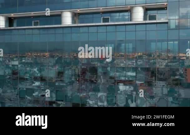 Colorful Mexico city is reflecting in the glass windows of modern ...