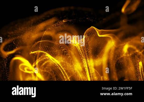 Background gold movement. Universe gold dust with stars on black ...