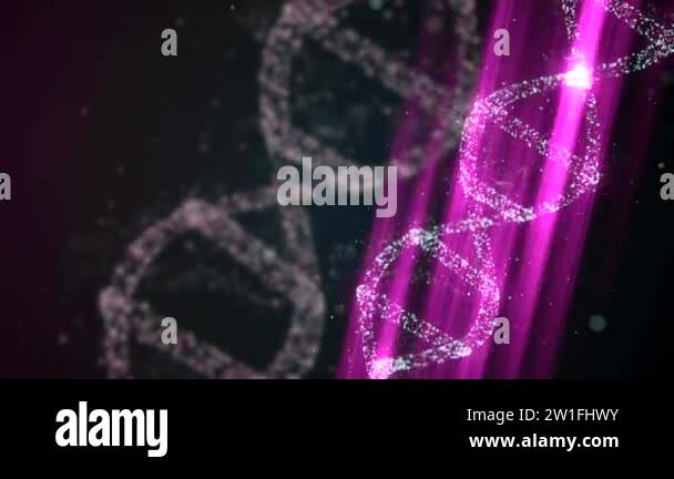 DNA spiral shape molecules turning around under laser illumination ...