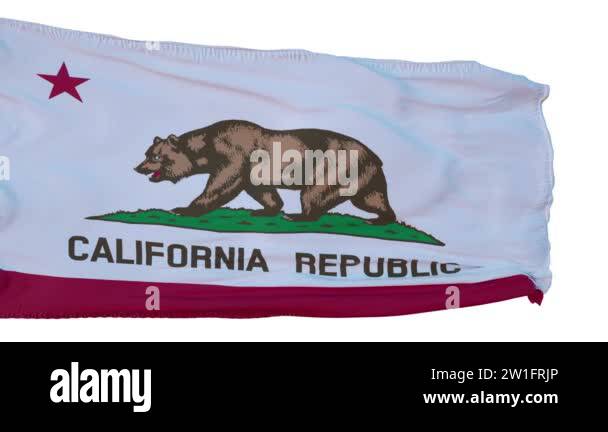 California Flag Isolated Realistic Animation. Seamless Loop, 4K Stock ...