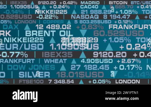 stock market index and real rates with a blue shade - animation Stock ...