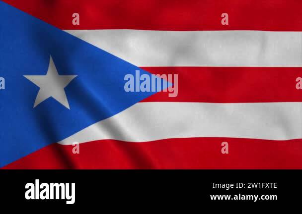 Puerto Rico flag waving in the wind. National flag of Puerto Rico. Sign ...