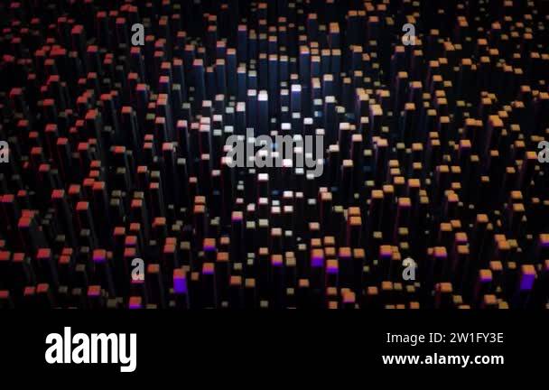 Abstract of multicolored rectangular blocks. Animation. Rotating ...