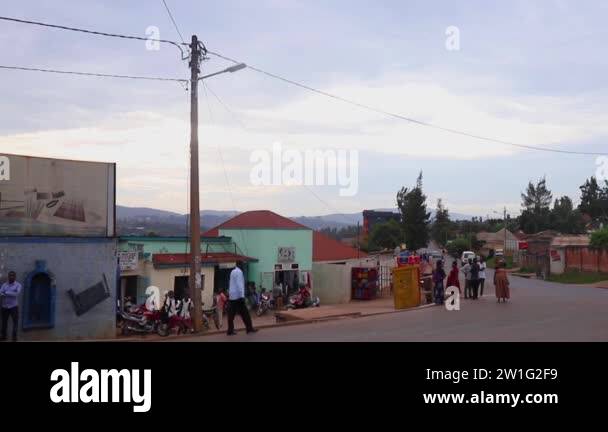 Road traffic in the Kicukiro district of Kigali, the capital of Rwanda ...