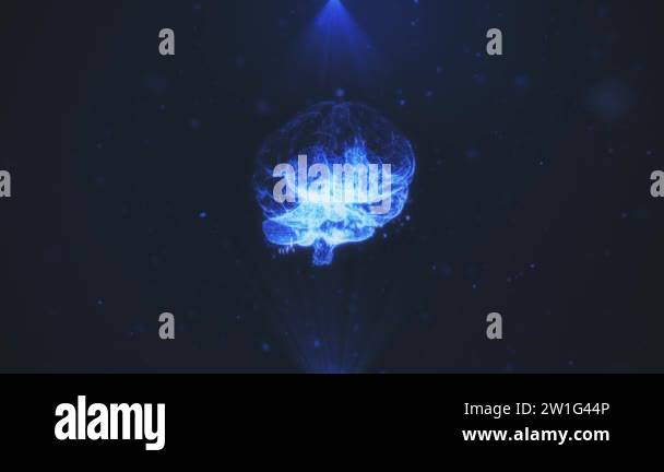 Neural network model. Hologram of the human brain rotates among ...