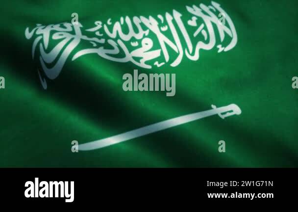 Saudi Arabia flag waving in the wind. National flag of Saudi Arabia ...