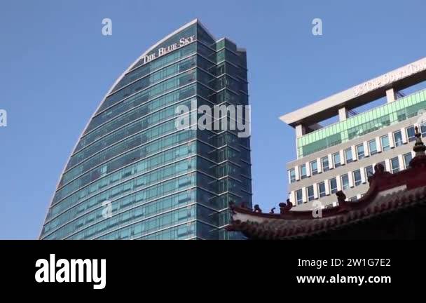 The Blue Sky Hotel and Tower in Ulaanbaatar, the capital of Mongolia ...