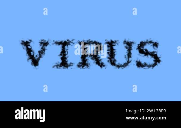 Virus smoke text effect sky isolated background. animated text effect ...