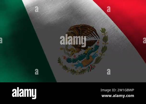 Mexico waving flag. Seamless cgi animation highly detailed fabric ...
