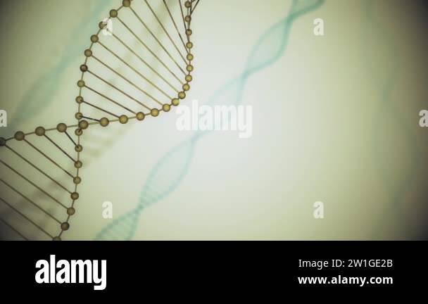 Abstract blue glittering DNA double helix with depth of field ...
