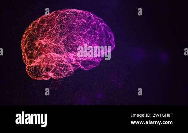 3d bright animation of a brain and confusing thoughts interpreted by ...