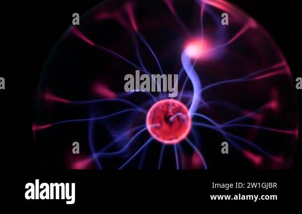 Plasma ball, Tesla lamp, Plasma globe with high voltage lightning. Coil ...