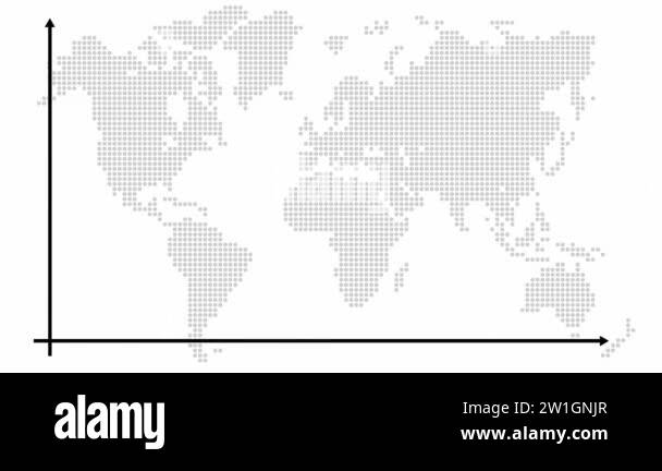 Animated chart of financial decline with a trend line chart. Global ...