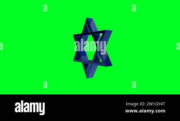 Star of David on green chroma key. 4K resolution. 3D Illustration Stock ...
