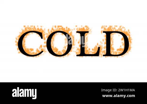 Cold fire text effect white isolated background. animated text effect ...