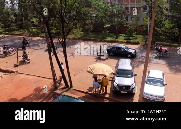 Road traffic in the Kicukiro district of Kigali, the capital of Rwanda ...