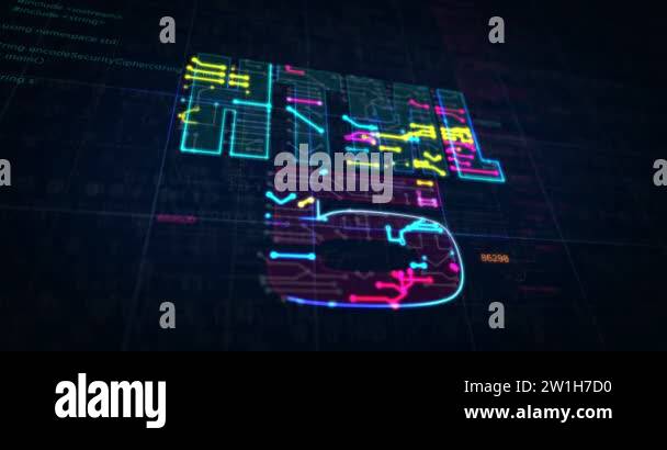 HTML5 sign project creating. Abstract concept of programming language ...