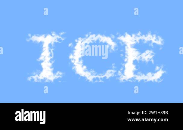 Ice cloud text effect sky isolated background. animated text effect with high visual impact ...